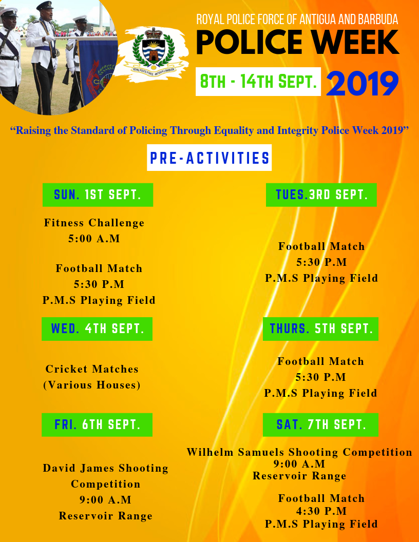 NOTICE: 2019 Police Week Activities - Antigua News Room