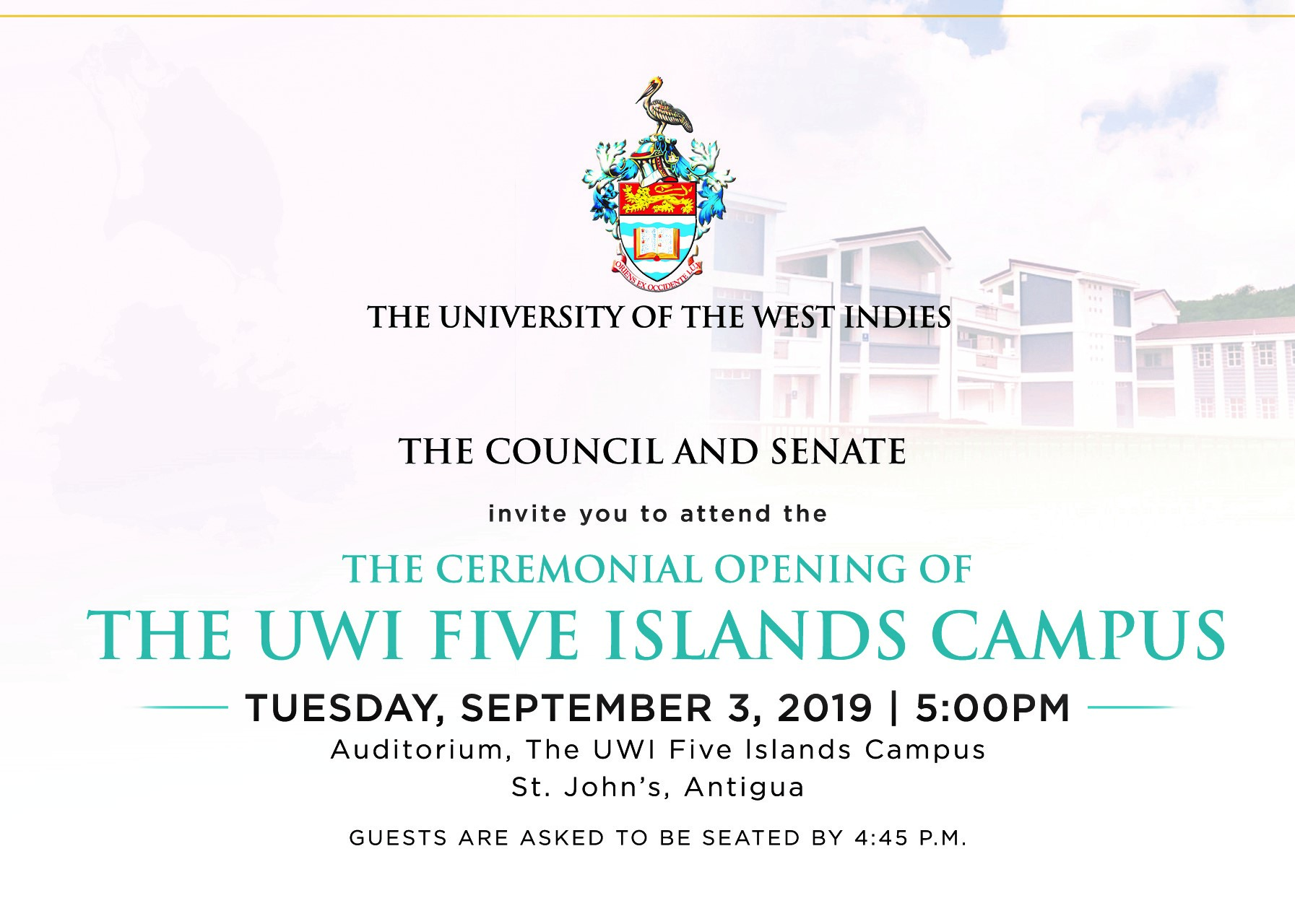 NOTICE: Opening Of The UWI Five Island Campus - Antigua News Room