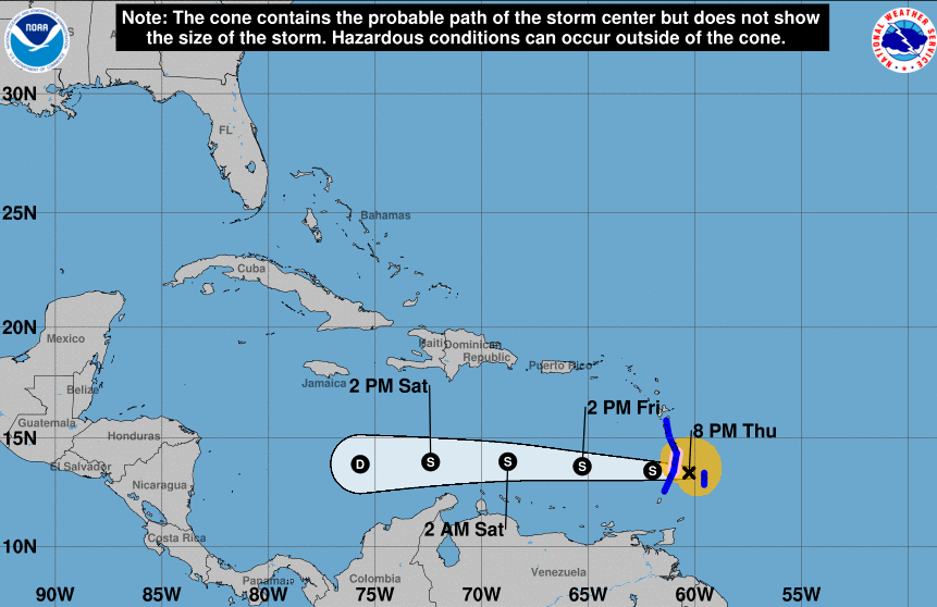 Bret's Path Threatens Lesser Antilles, Tropical Storm Warning Issued ...