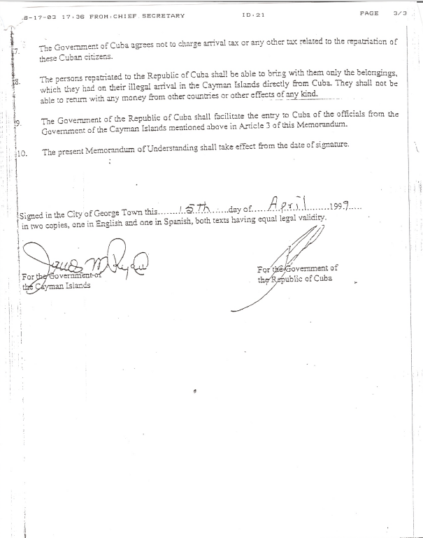 LETTER: Cayman Islands: Treatment of Cuban Refugees a Crime Against ...