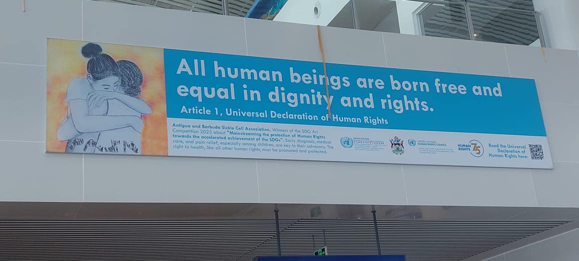 United Nations Human Rights mural unveiled at V.C. Bird International ...