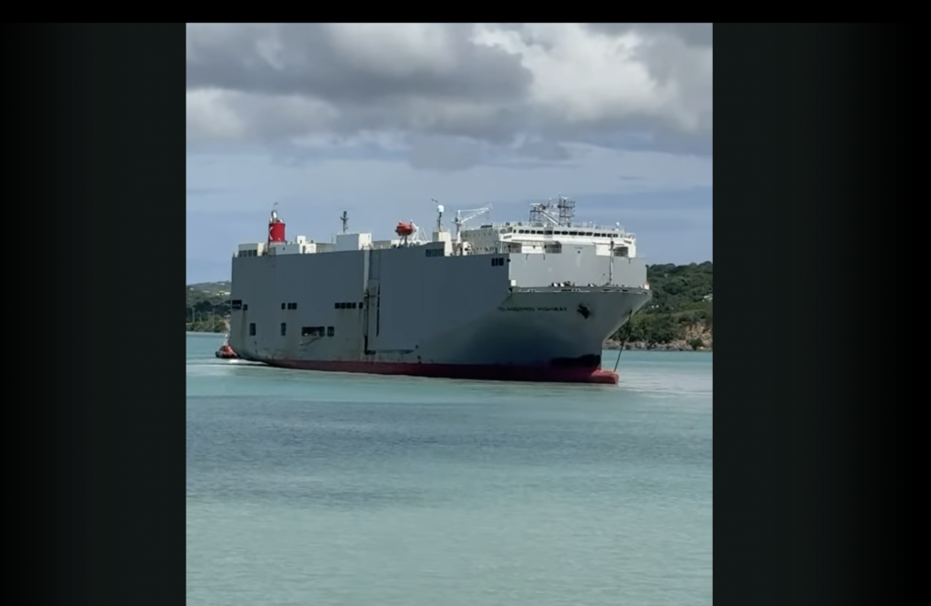 Sudden Wind Shift Caused Car Carrier Ship to Ground on Mud Bank ...